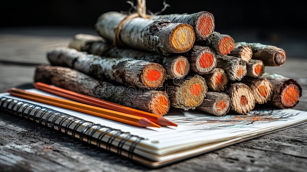 Rustic Wood Logs Stack Outdoors Stock Photo - Image of lumber, trees ...