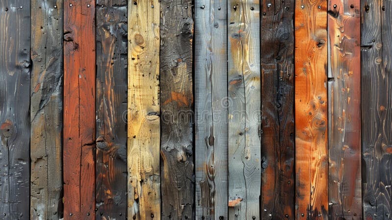 Rustic Wood Paneling with a Variety of Colors and Textures Stock ...