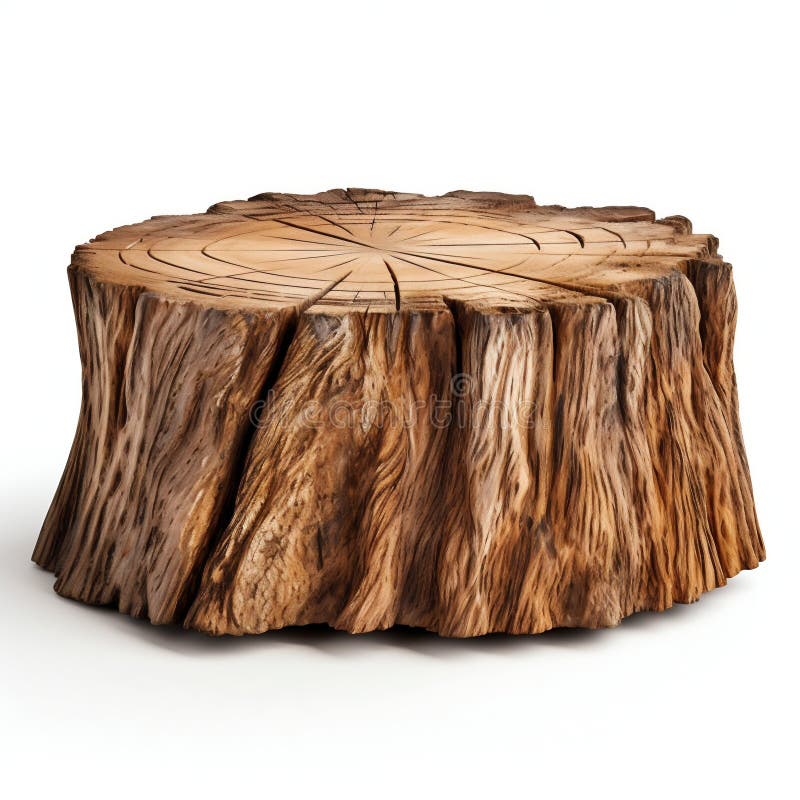 Rustic Wood Podium from Tree Trunk Segment. Generative Ai Stock ...