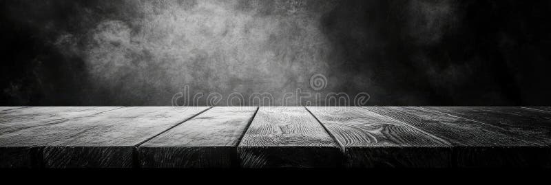 Rustic Wood Table Shines in Dark Environment and Light Contrast Theme ...