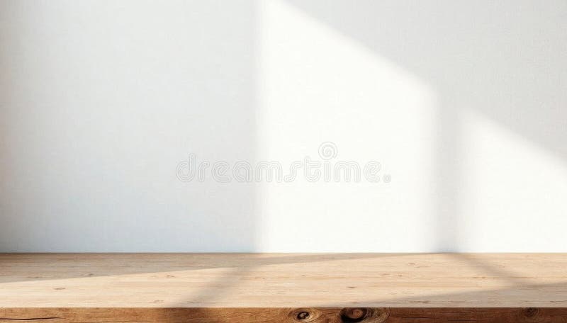 Rustic Wood Table Top, Abstract Shadow, White Wall Mock Up , Rustic ...