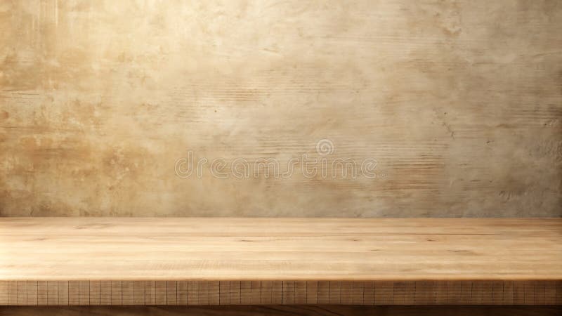 Rustic Wood Tabletop with Beige Background for Product Display Stock ...