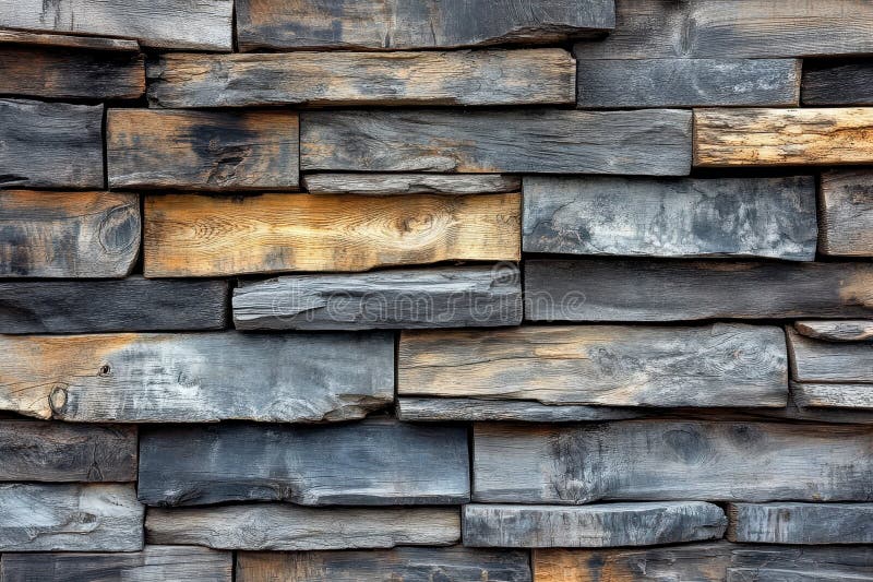 Rustic Wood Wall Texture Stacked Timber Design Stock Illustration ...