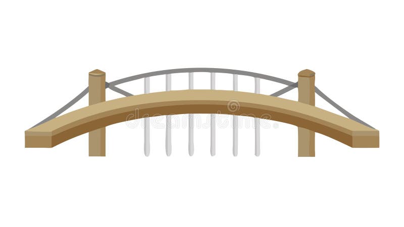 Rustic Wooden Arch Bridge Vector Icon â€ Connection Nature, Vector ...