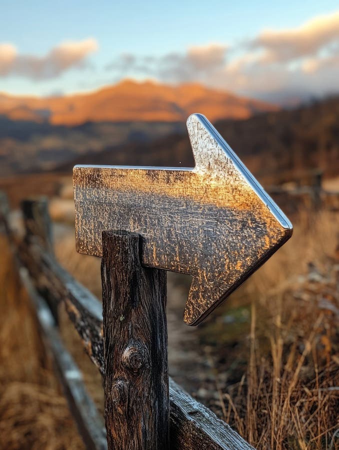 Rustic Wooden Arrow Sign Scenic Countryside Setting Stock Photos - Free ...