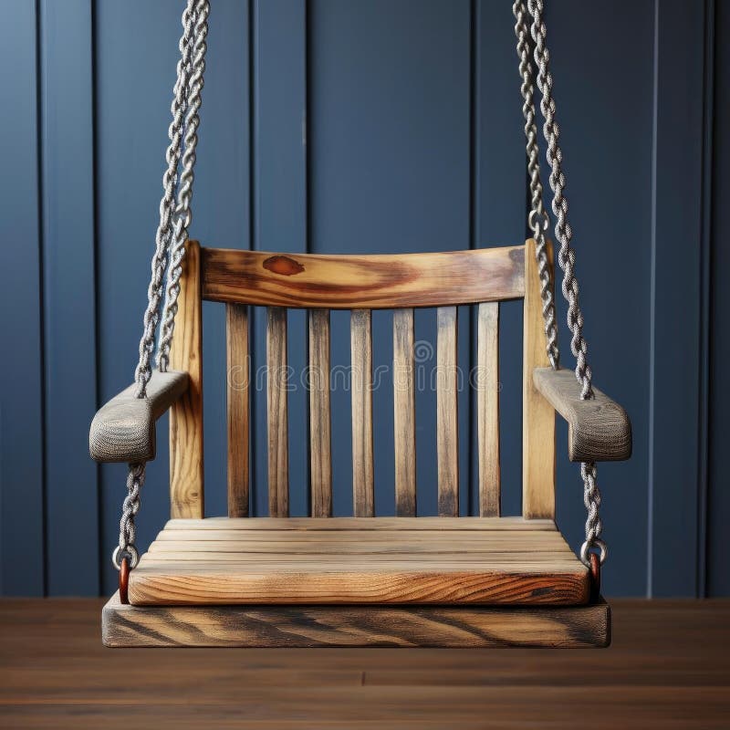 Rustic Wooden Baby Swing with Relaxing Motion Stock Illustration ...