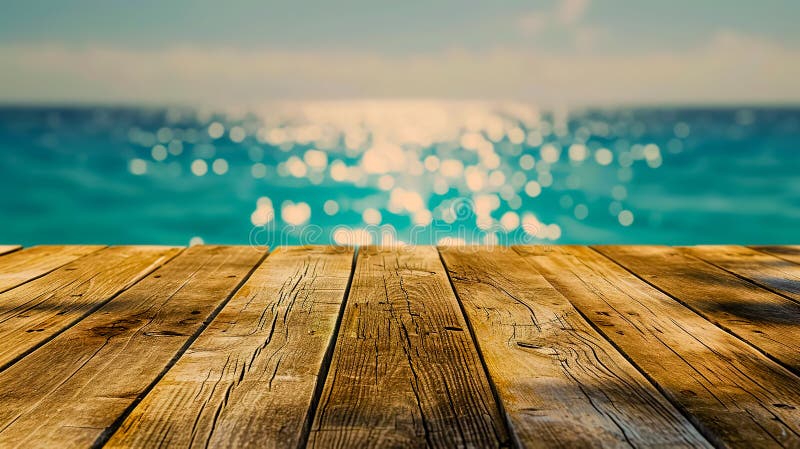 Rustic Wooden Background with a Beach Theme Stock Illustration ...