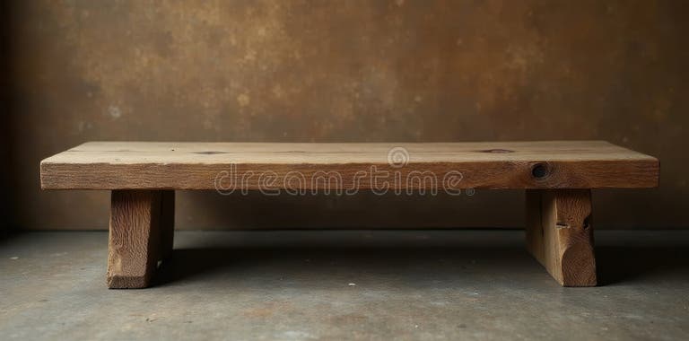 Rustic Wooden Bench, Smooth Surface, Isolated , Antique, Worn Stock ...