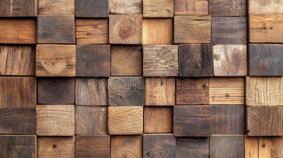 Rustic Wooden Block Wall Pattern Design Stock Illustration ...