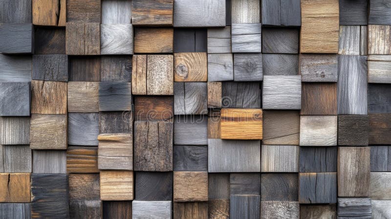 Rustic Wooden Block Wall Texture Background Stock Illustration ...