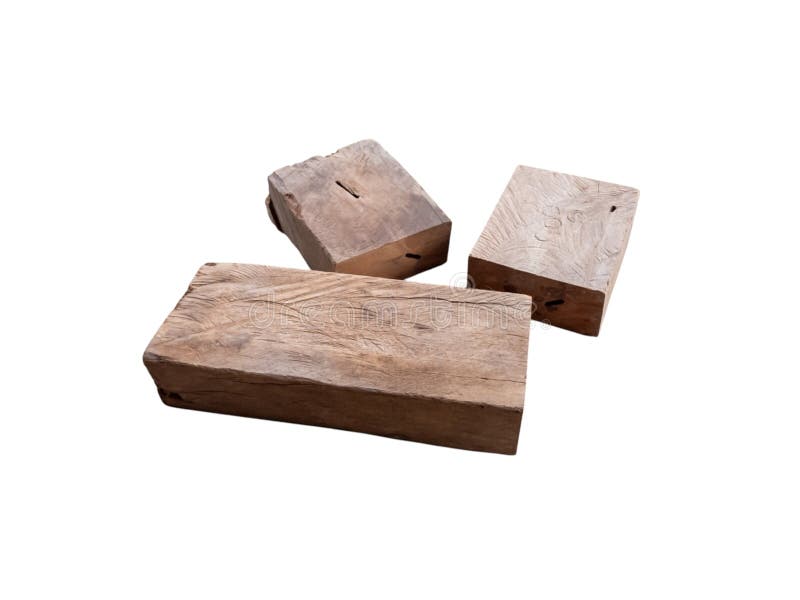 Rustic Wooden Blocks Isolated on White Background for Design Elements ...