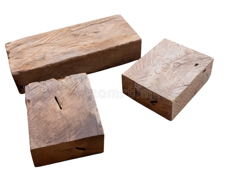 Rustic Wooden Blocks on White Background for Design and Decoration ...