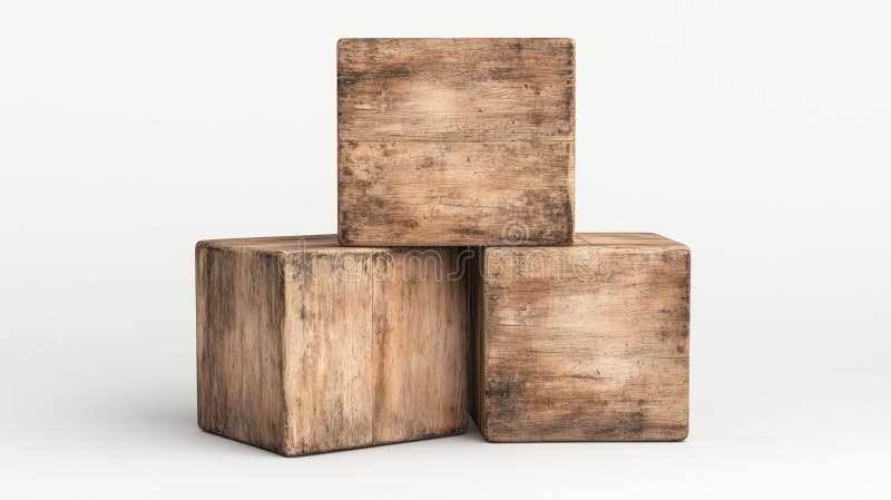 Rustic Wooden Boxes Stacked in Minimalist Arrangement for Design ...