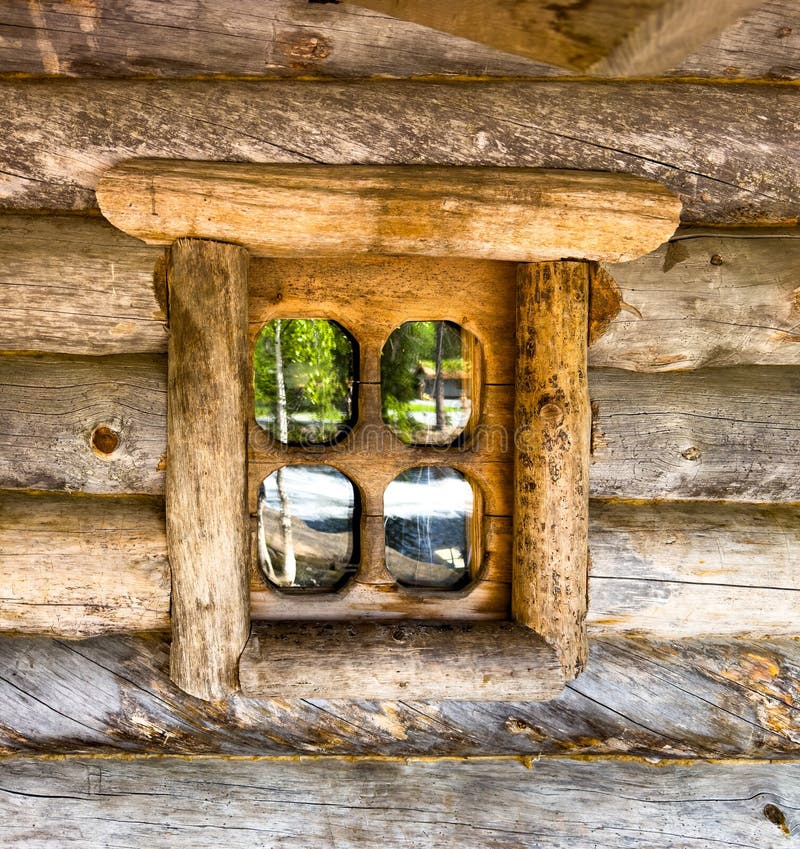 Rustic Wooden Cabin Window stock image. Image of architecture - 323888641