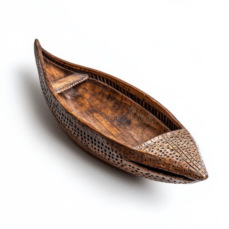 Rustic Wooden Canoe on White Stock Photo - Image of vibrant, isolated ...