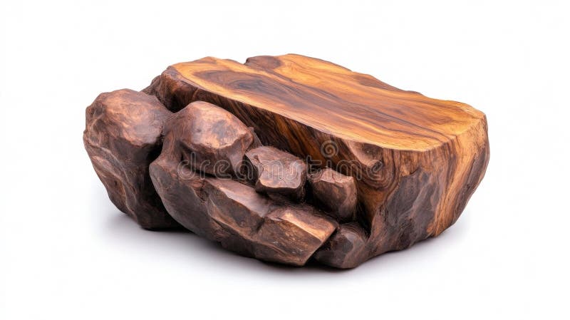 Rustic Wooden Coffee Table with Rugged Design on White Background Stock ...