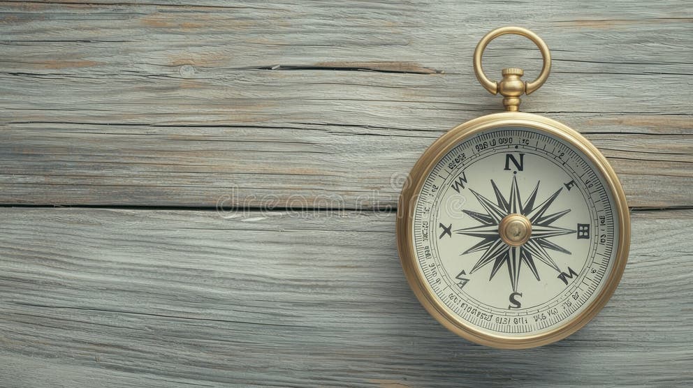 Rustic Wooden Compass with Classic Style Stock Illustration ...