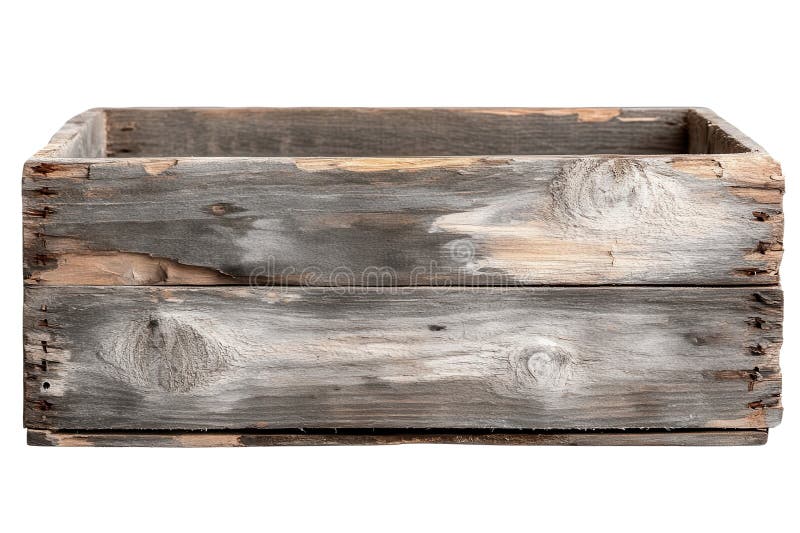 Rustic Wooden Crate Empty Gray Box Isolated Stock Illustration ...