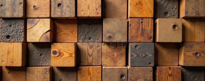 Rustic Wooden Cube Background Texture Close Up Shot of Stacked Cubes ...