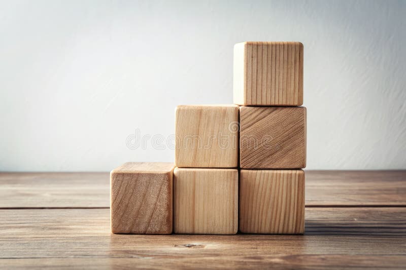 Rustic Wooden Cube Stack Mockup Versatile Display Template for Branding ...