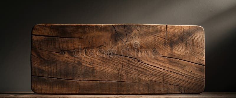 Rustic Wooden Cutting Board Dark Background Texture. Stock Photo ...