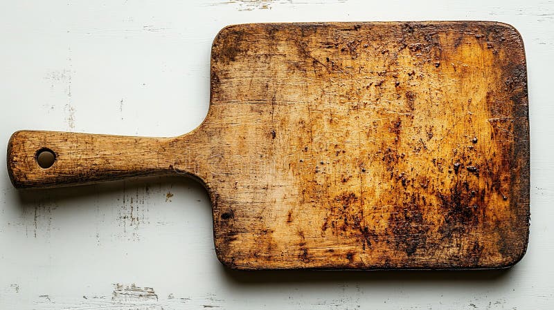 Rustic Wooden Cutting Board, Kitchen Table, Stains, Overhead View, Food ...