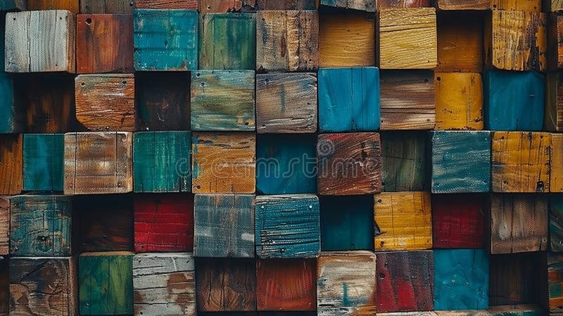 Rustic Wooden 3d Cubes Arranged in Abstract Stack Formation, Creating a ...
