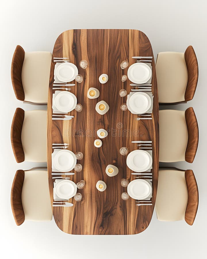 Overhead View Table Setting Plates Cutlery Dining Accessories Stock ...