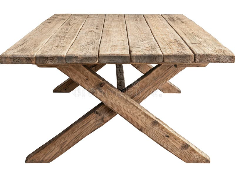 Rustic Wooden Dining Table with Sturdy Cross Legged Design, Perfect for ...