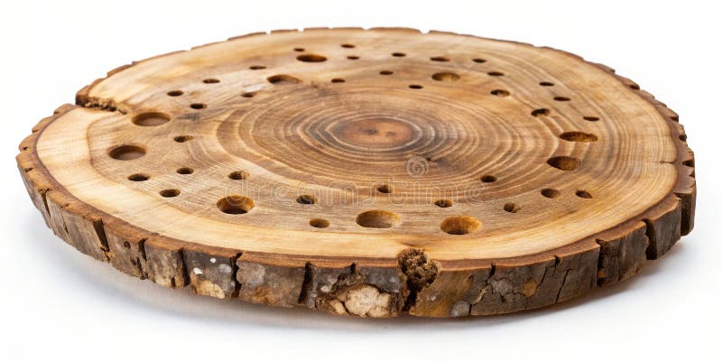 Rustic Wooden Disc with Multiple Holes, Ideal for Crafting or ...