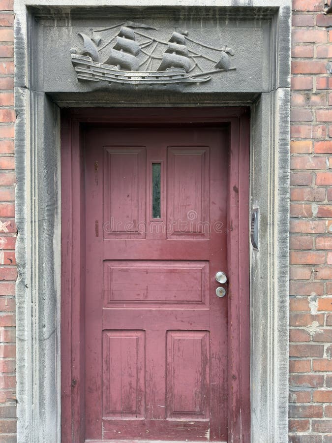 Rustic Wooden Door Open on Old Facade Stock Photo - Image of gate, home ...