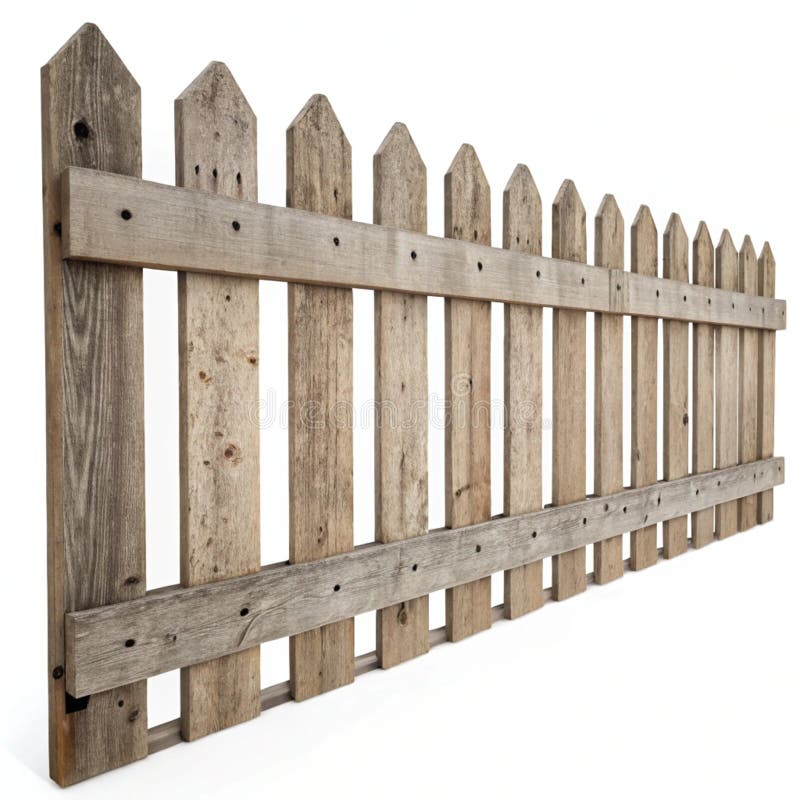 Rustic Wooden Fence Isolated on Transparent Background Stock ...