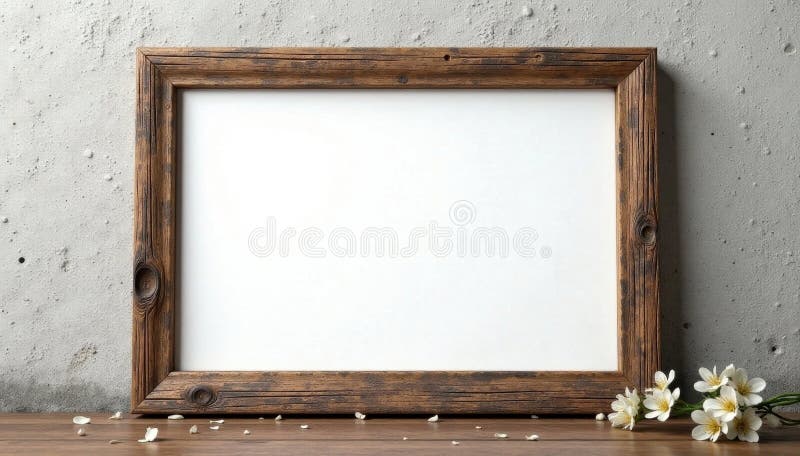 Rustic Wooden Frame, Blank Canvas Ready for Art , Minimal, Blank Canvas ...
