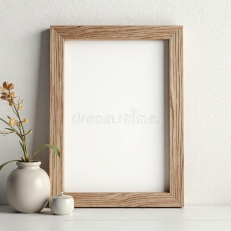 Rustic Wooden Frame, Blank Canvas White Background , Neutral, Picture ...