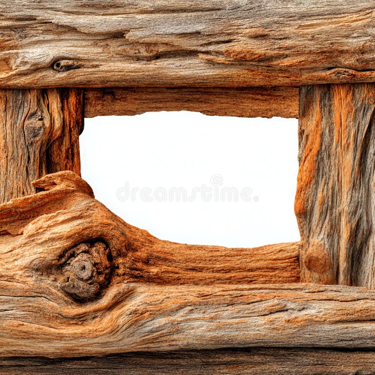 Rustic Wooden Frame Design Element with Blank Space for Text Art Stock ...