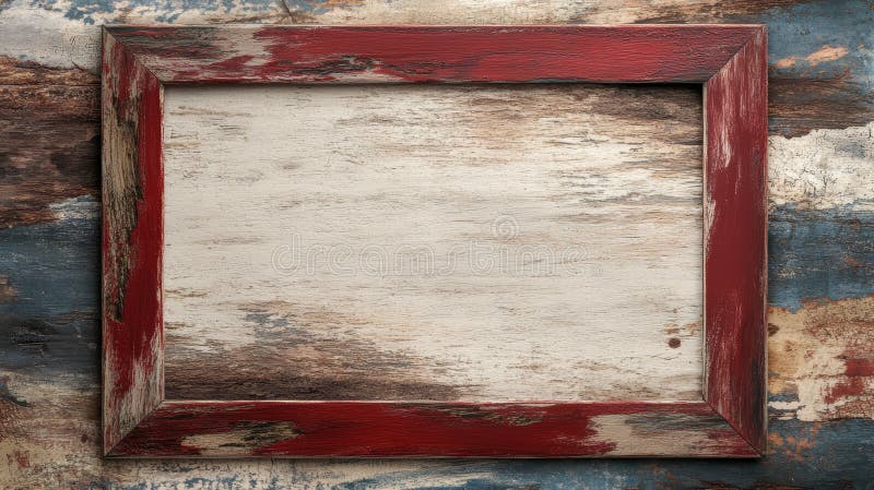 A Rustic Wooden Frame with a Distressed Red Border, Perfect for ...