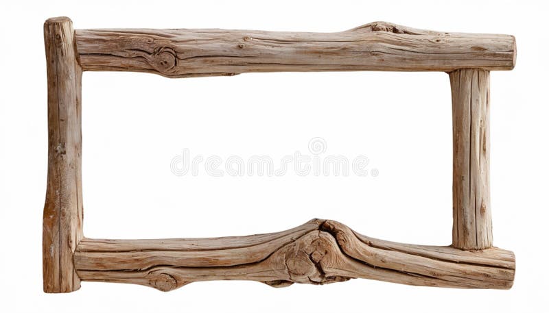 Rustic Wooden Frame Natural Branch Border Design Element Blank Template ...