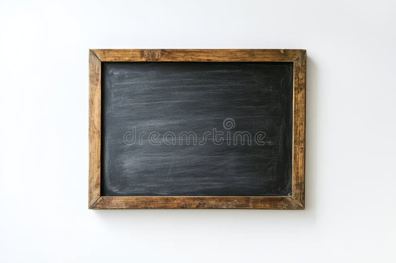 Rustic Wooden Framed Chalkboard on White Wall for Educational or ...