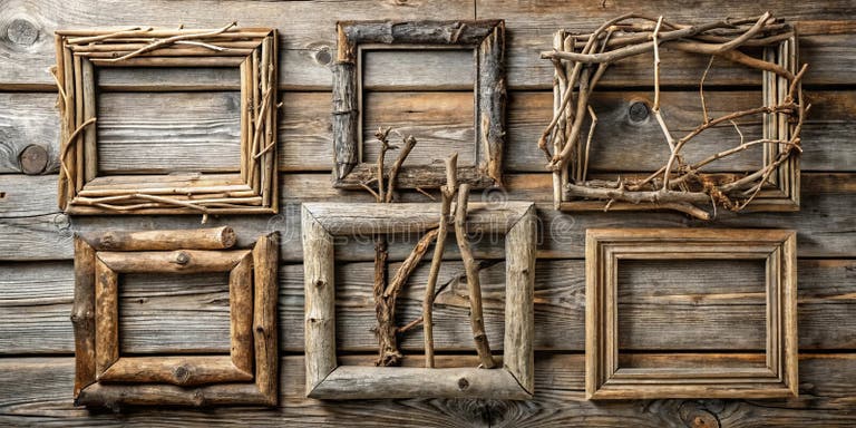 Rustic Wooden Frames Collection for Home Decor and Craft Projects ...