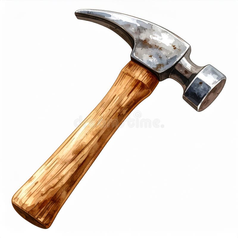 Rustic Wooden Handled Hammer Stock Illustrations – 15 Rustic Wooden ...