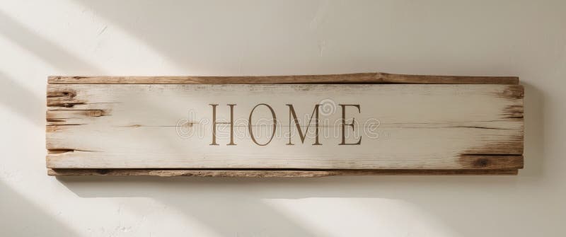 Rustic Wooden Home Sign - Charming Wall Decor. Stock Photo - Image of ...