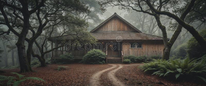 Rustic Wooden House Exterior Design in Nature. Stock Image - Image of ...