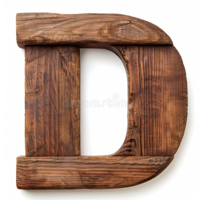 Rustic wooden letter D stock illustration. Illustration of natural ...