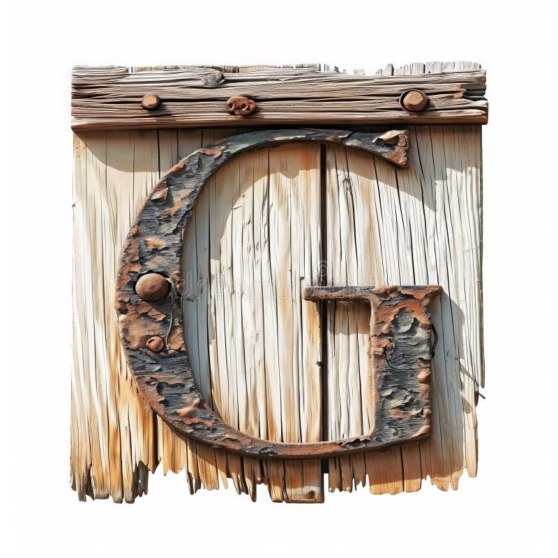 Rustic wooden letter g stock illustration. Illustration of farmhouse ...