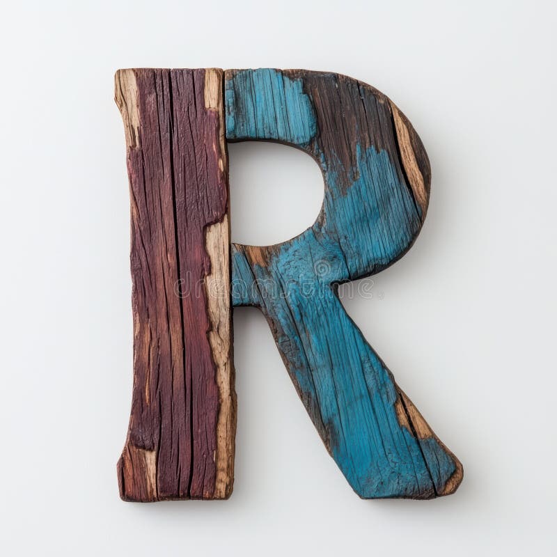 Rustic wooden letter R stock illustration. Illustration of letter ...