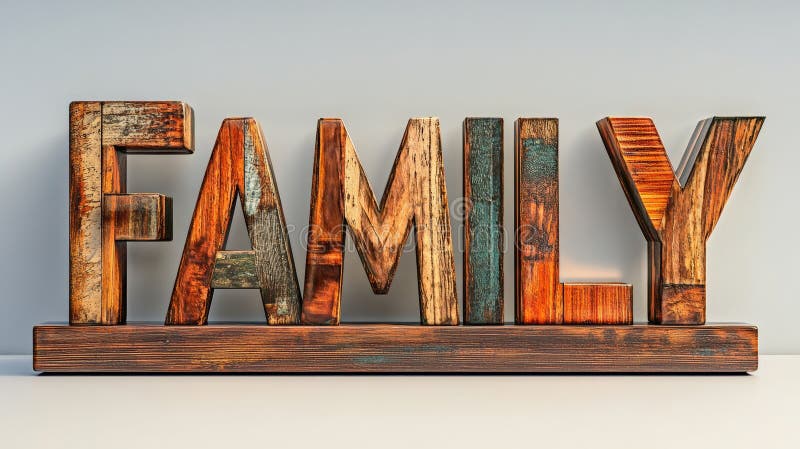 Rustic Wooden Letters Spelling Family, Symbolizing Unity and ...