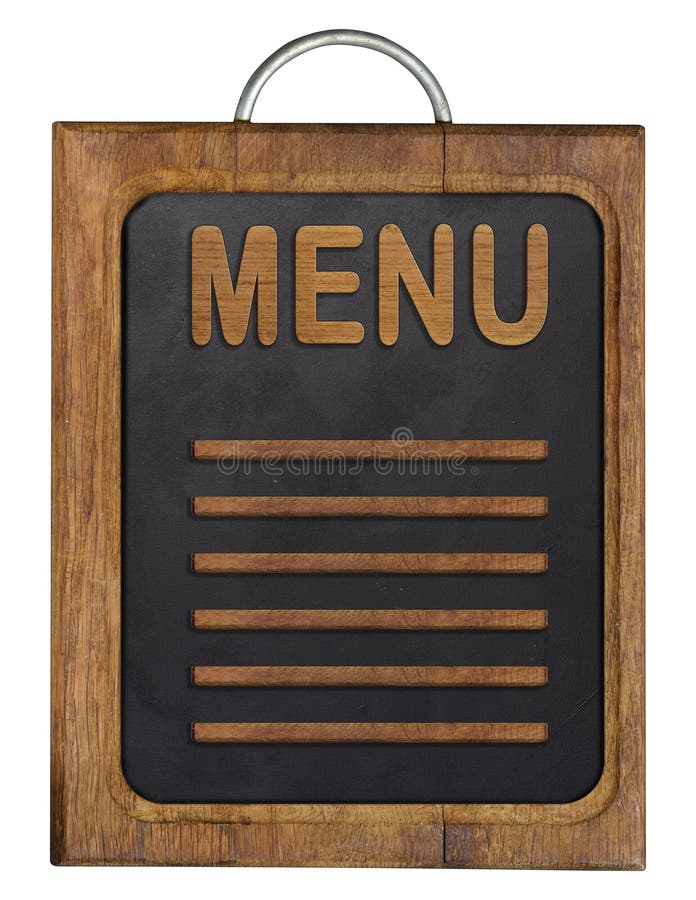 Rustic Wooden Menu Board with a Black Surface and Wooden Text. Designed ...