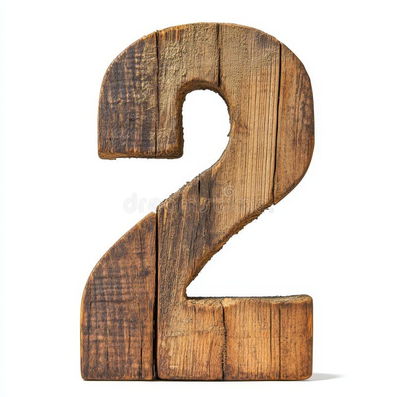 A Rustic Wooden Number Two, Ideal for Decoration or Signage Stock ...