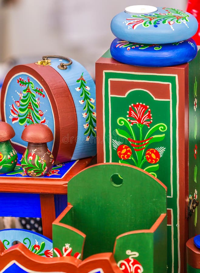 Rustic Wooden Objects, Traditional Hungarian Stock Image - Image of ...