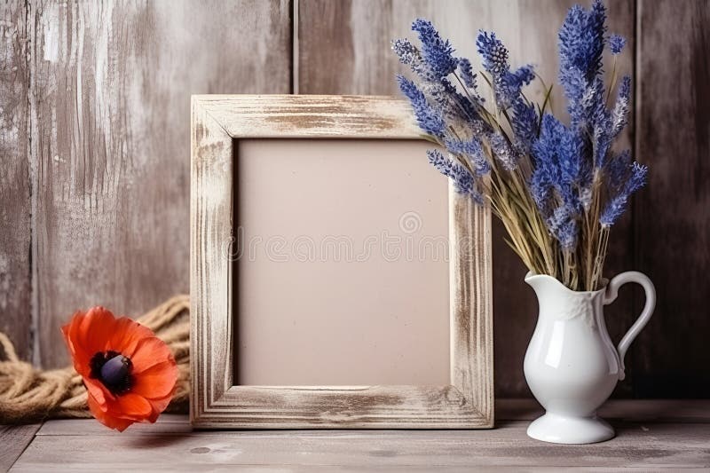 Rustic Wooden Photo Frames with Empty Space for Text on the Wooden ...